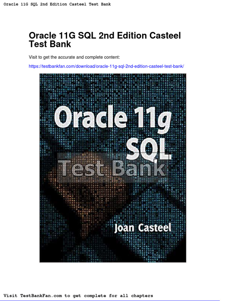 Oracle 11g SQL 2nd Edition Casteel Test Bank | PDF | Sql