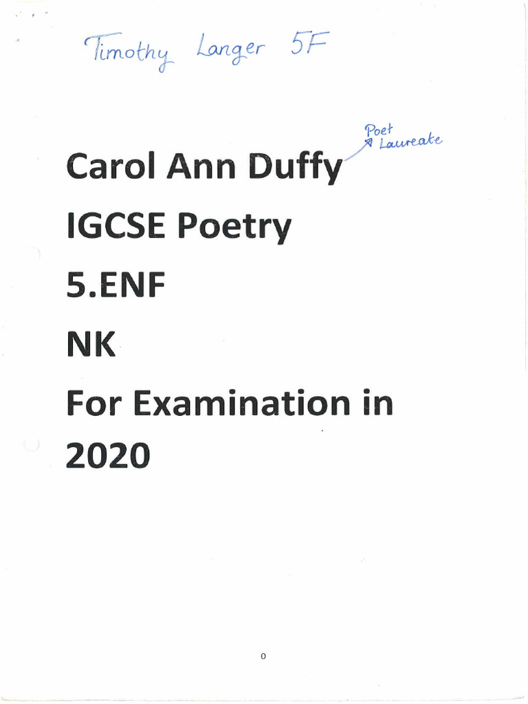 Carol Ann Duffy - GCSE Poetry Collection | PDF