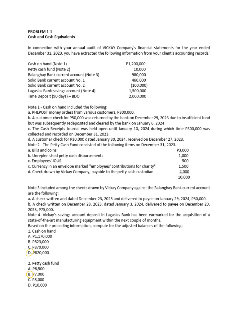 Audit of Cash Problems | PDF | Banks | Deposit Account