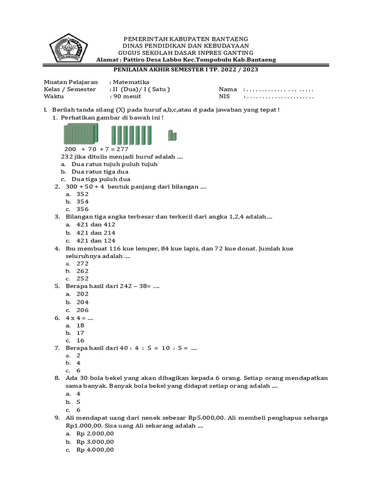 Soal Matematika | PDF | Metode & Bahan Ajar | Griya & Taman