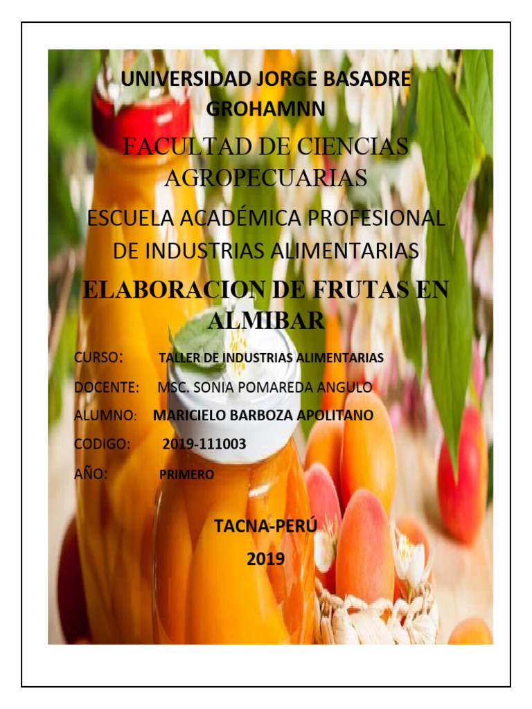 Elaboración de Frutas en Almíbar | PDF | Glucosa | Química