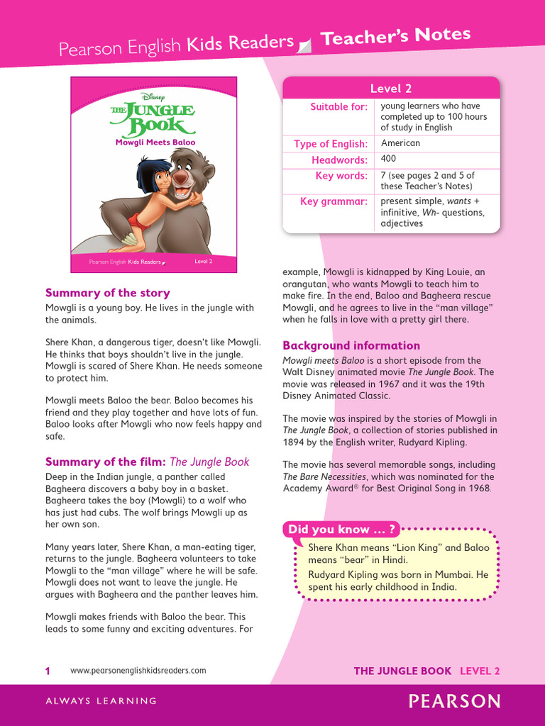Teacher S Notes M01 - JUNG - TRF - 02AME - 8566 | PDF | Baloo | Bagheera