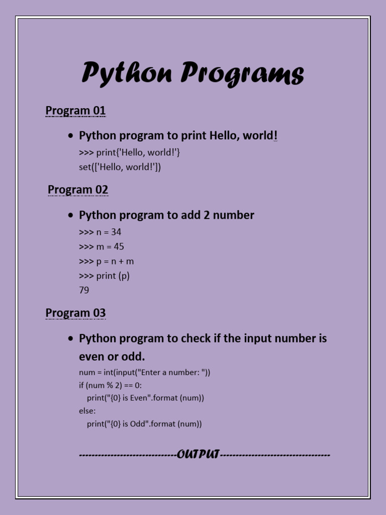 Python Programs | PDF | Theory Of Computation | Mathematical Notation Python Programs | PDF | Theory Of Computation | Mathematical Notation