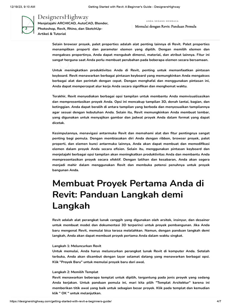 Getting Started With Revit - A Beginner's Guide - Design2 | PDF | Seni