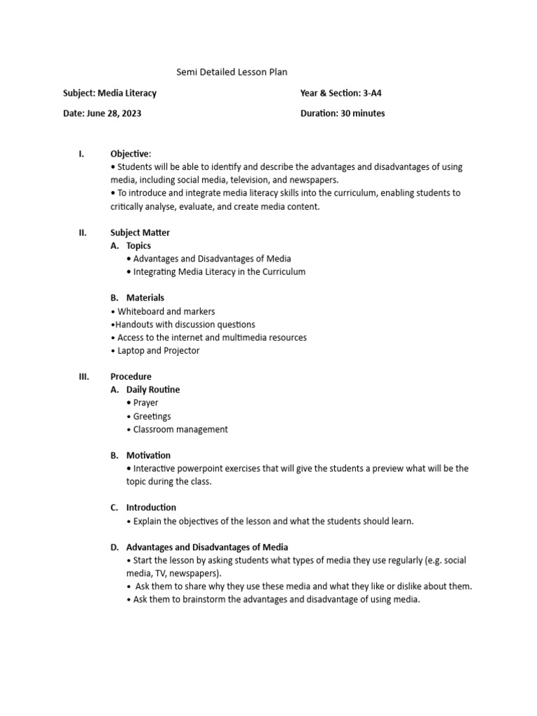 Lesson Plan 1 & 2 | PDF | Curriculum | Innovation