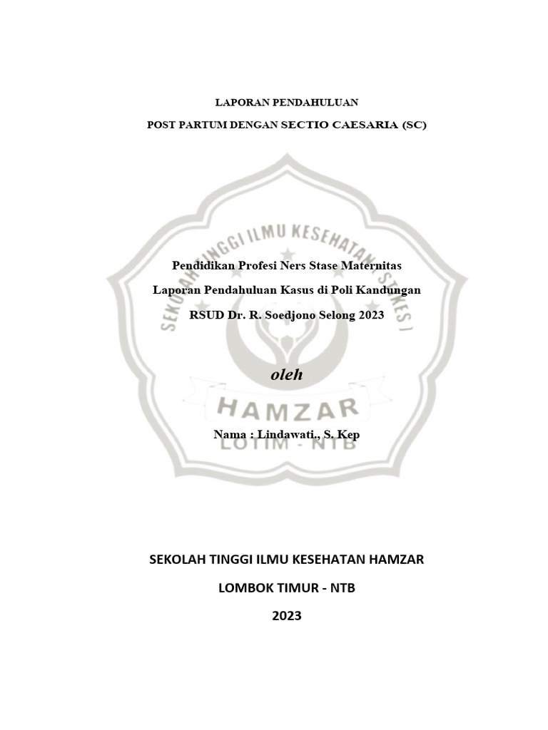 Post Partum: Pemulihan Pasca SC | PDF