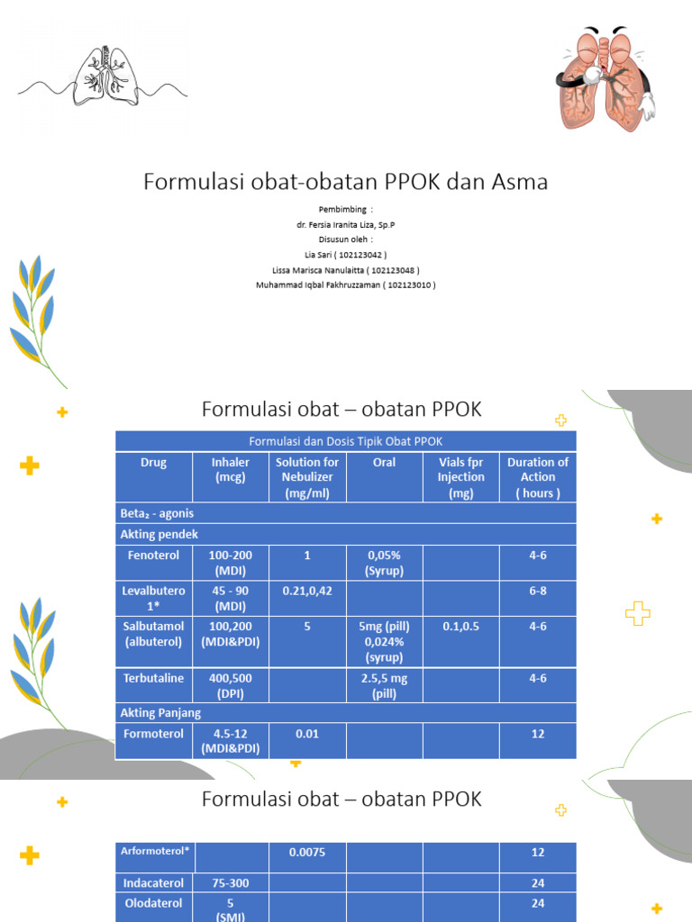 Formulasi Obat - Obatan PPOK Dan Asma | PDF
