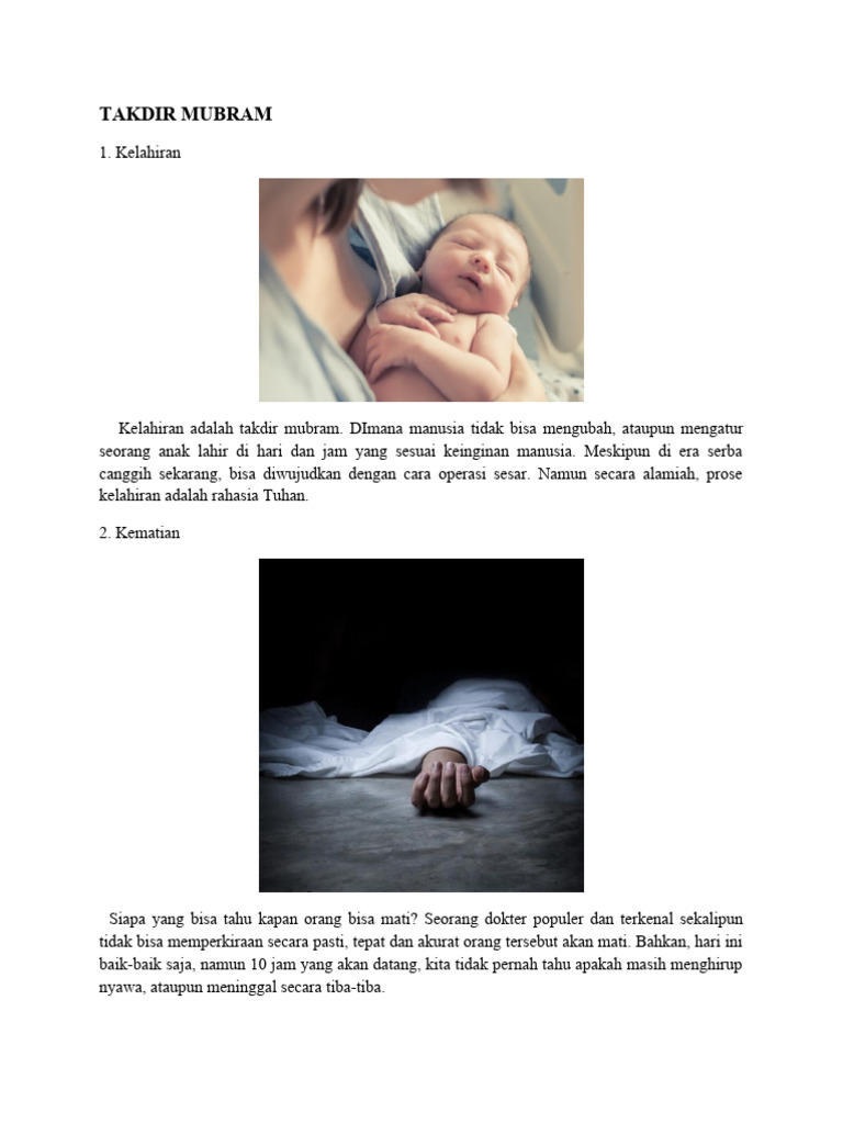 Contoh Takdir Mubram dan Muallaq | PDF | Kesehatan Holistik | Agama ...