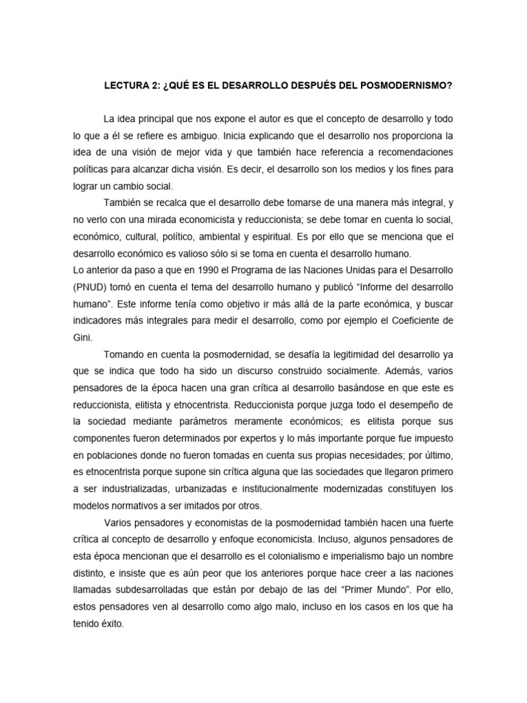 Lectura 2 | PDF | Sociedad | Programa de las Naciones Unidas para el ...