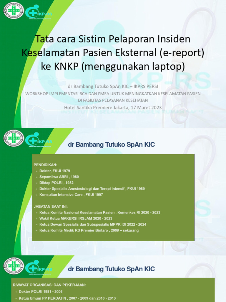 IKPRS PERSI - Tata Cara Sistim Pelaporan Insiden Keselamatan Pasien ...