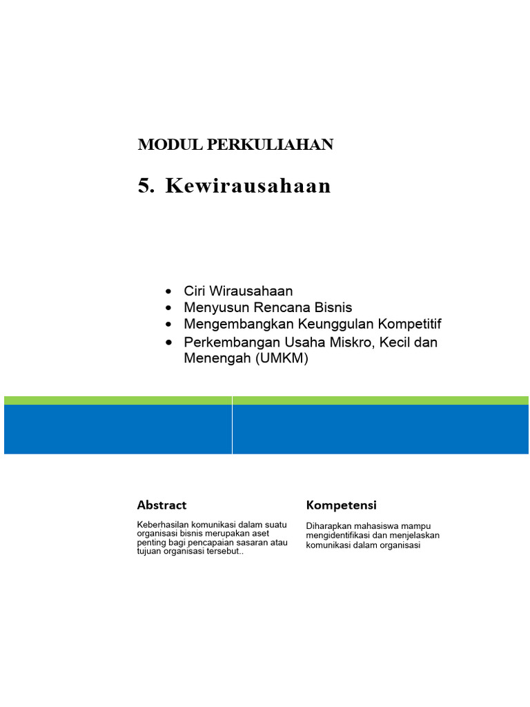 Modul 5 Kewirausahaan | PDF