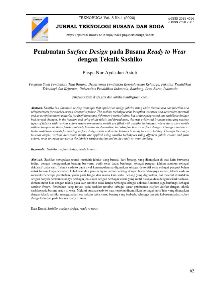 Pembuatan Surface Design Pada Busana Rea | PDF