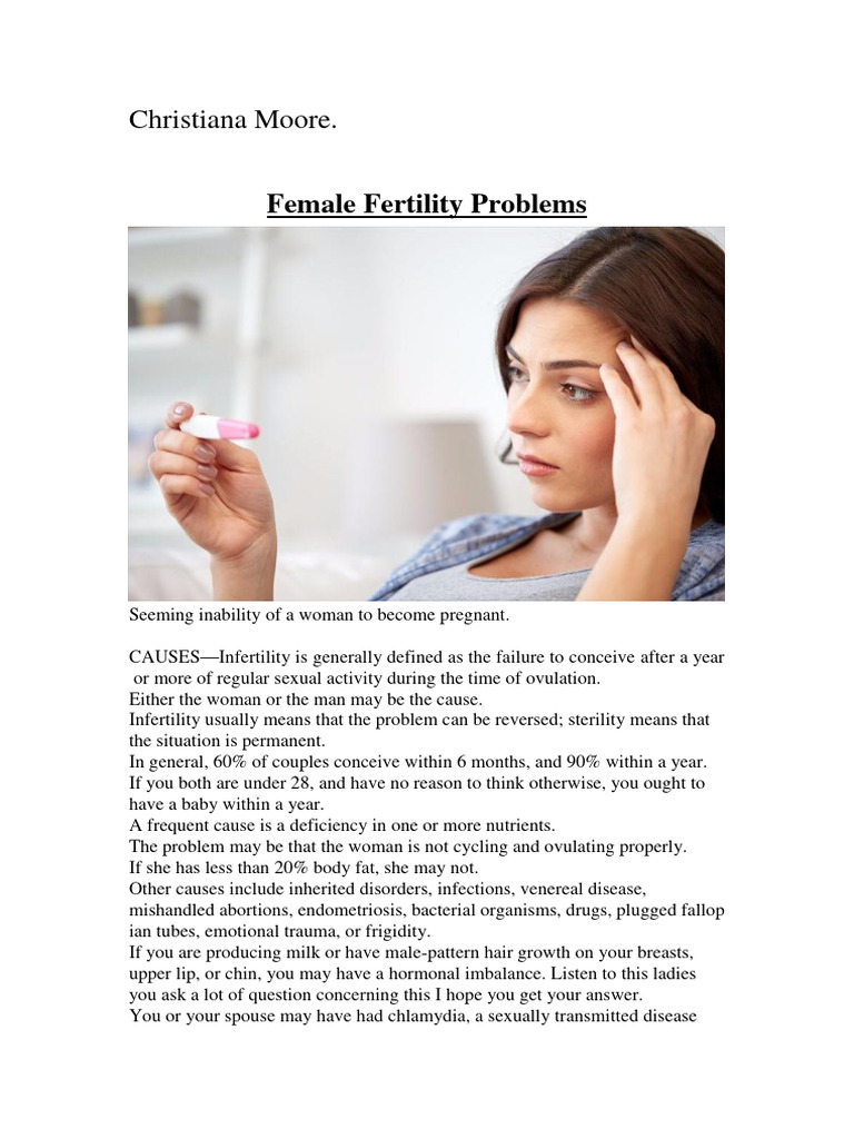 #1female Fertility Problems#1 | PDF | Infertility | Human Reproduction