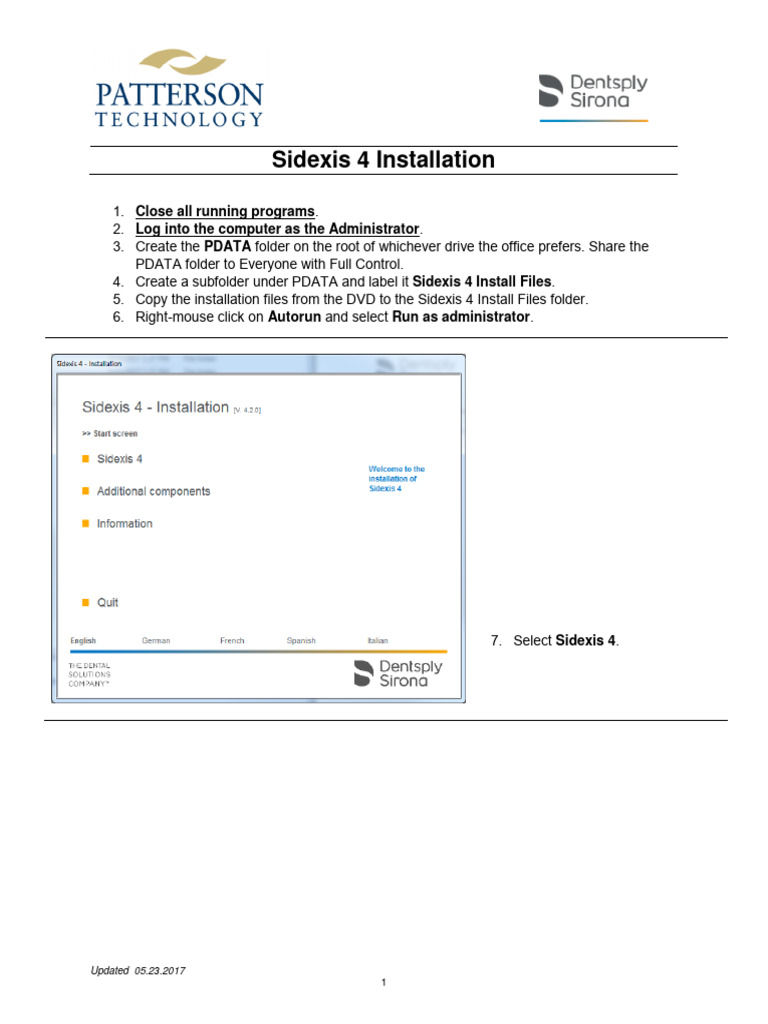 Sidexis 4 Installation | PDF | Server (Computing) | Computer File