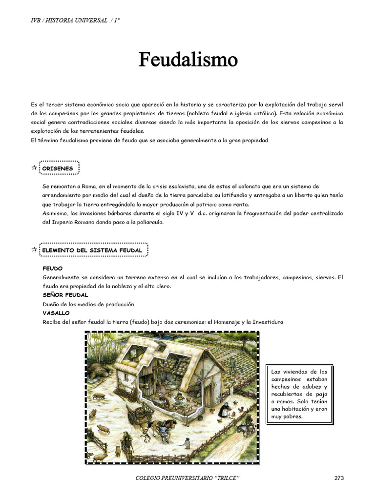 IV Bim - 1er. Año - Hist. Univ. - Guía 6 - Feudalismo | PDF | Feudalismo | Carlomagno