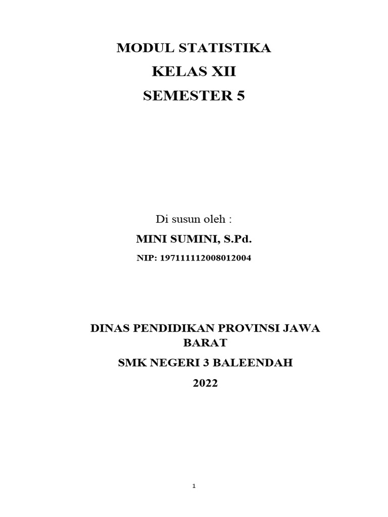 Modul Statistika - Mini S | PDF