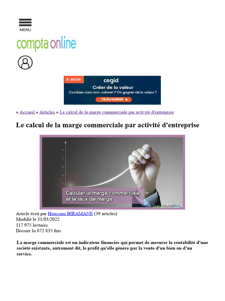 Calcul de la Marge Commerciale | PDF | Marge (Finance) | Business