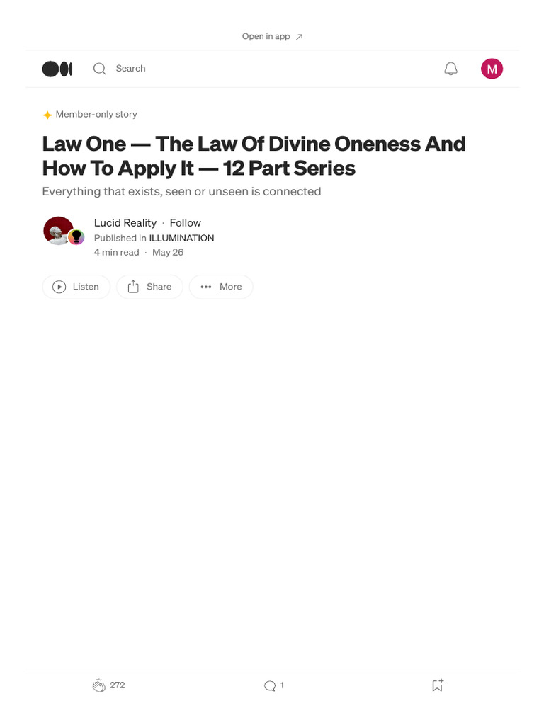 Law One - The Law of Divine Oneness and How To Apply It - 12 Par | PDF ...