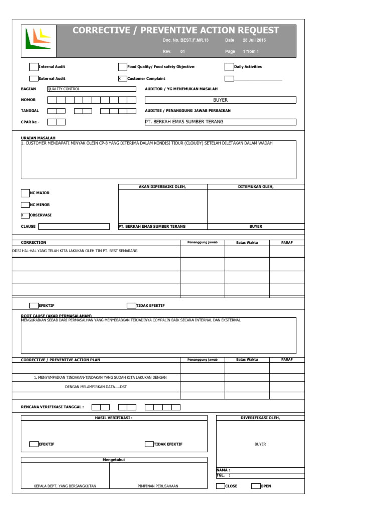 Form CPAR | PDF | Pengelolaan Keuangan & Uang
