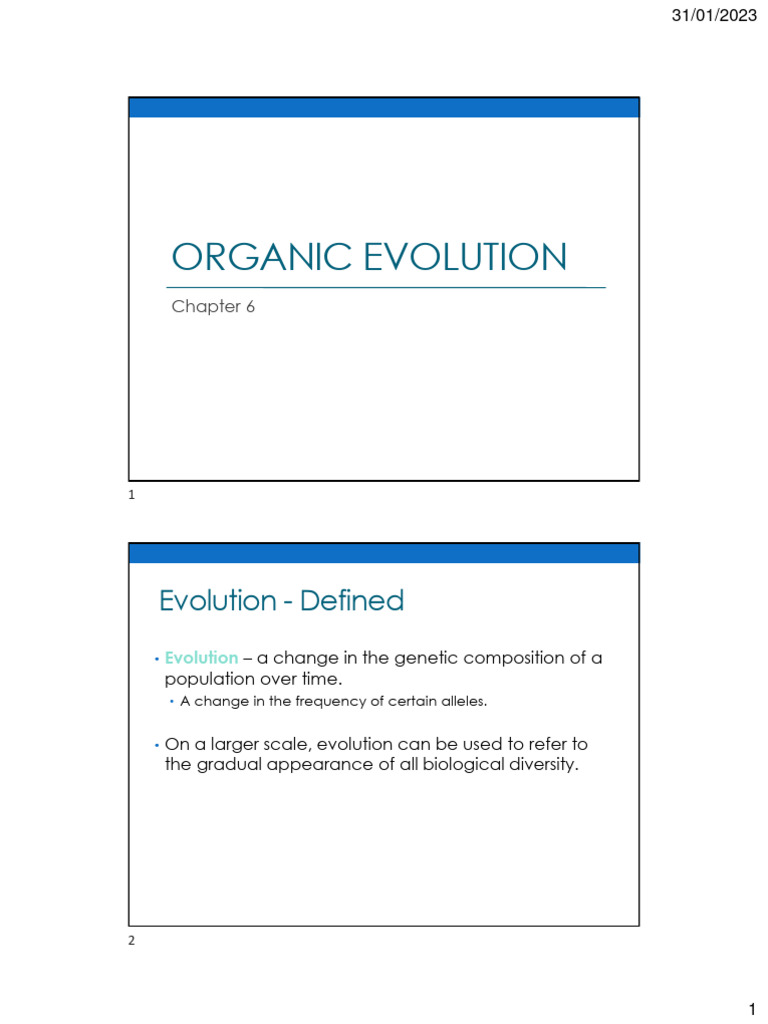 6. Organic Evolution | PDF | Natural Selection | Evolution