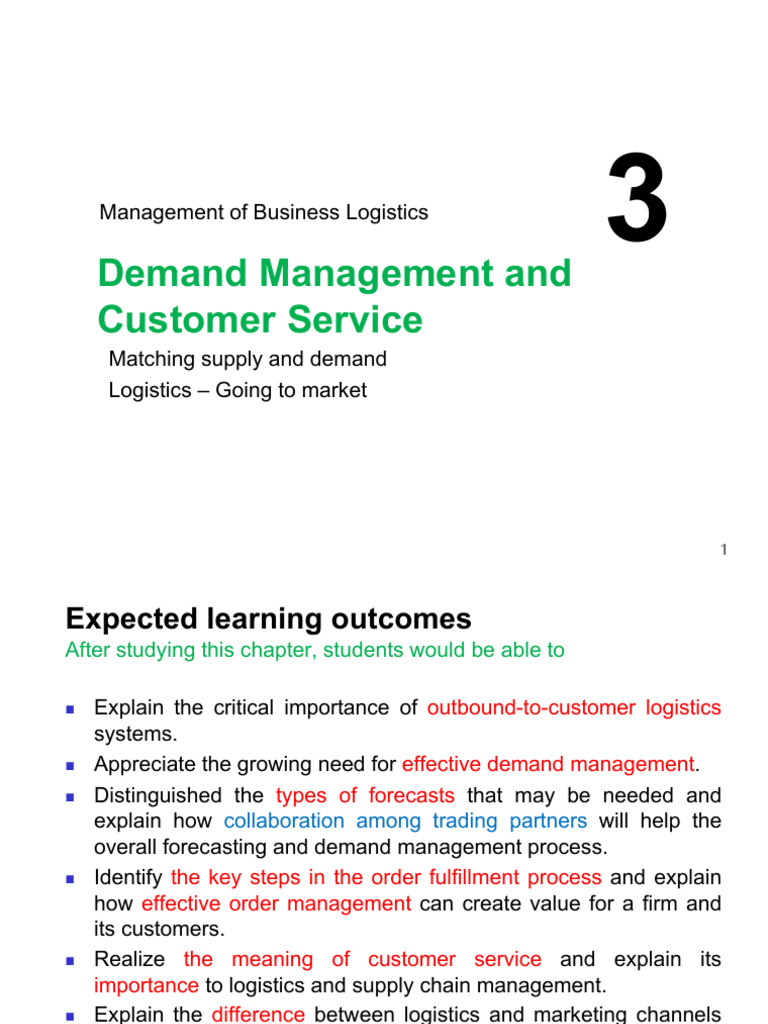 3.management of Business Logistics - Demand Management | PDF ...