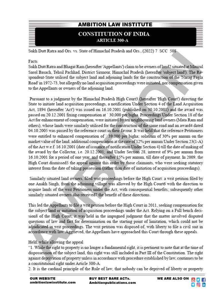 Article 300A Case | PDF | Appeal | Certiorari