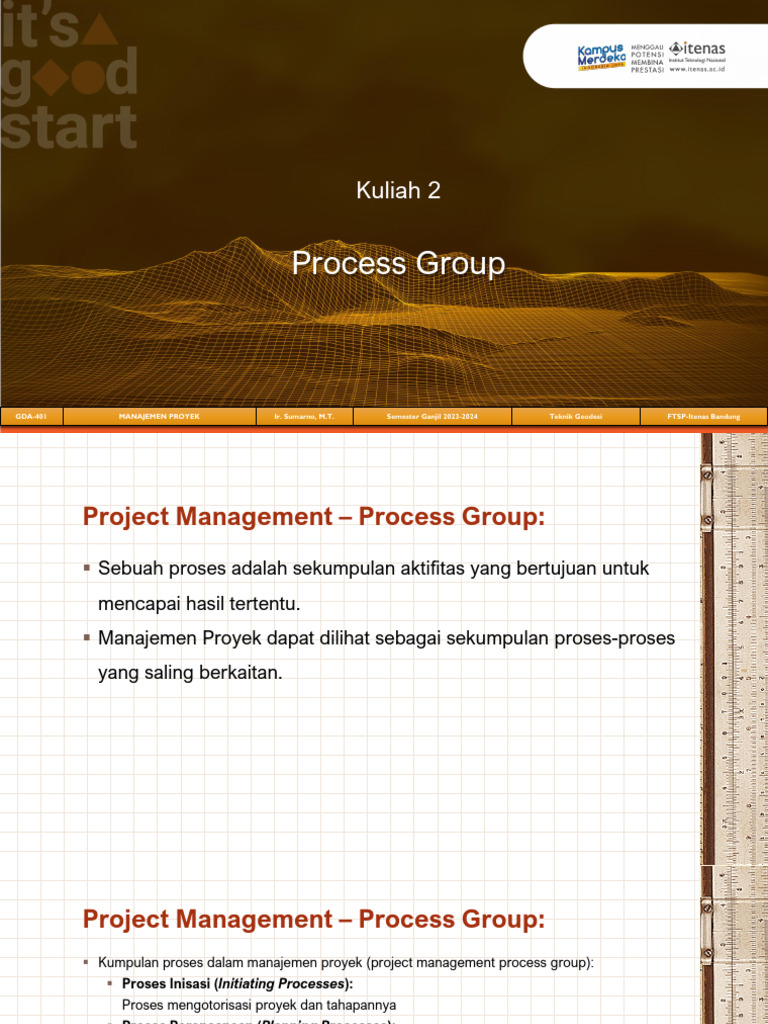 GDA 401 Manajemen Proyek - 2 Group Process | PDF | Net Present Value | Project Management
