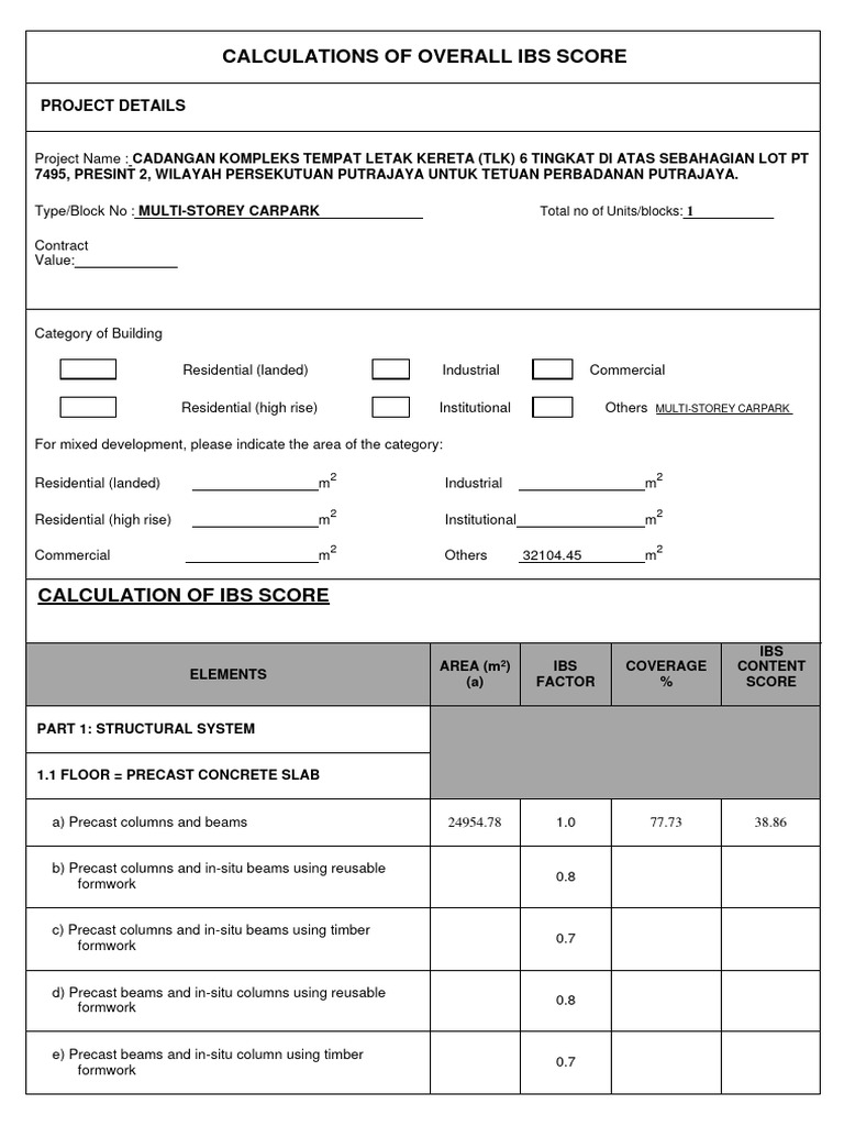 Form CIDB IBS Score M1 2018 - TLK P2 - 031123 - Organized | PDF ...