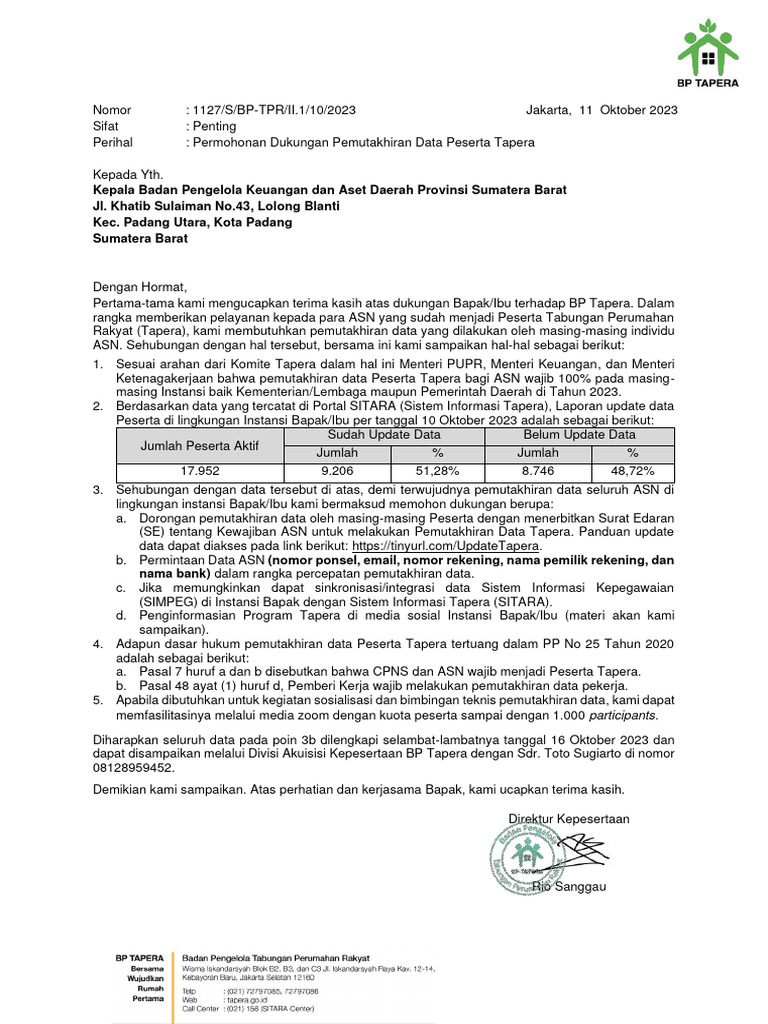 Surat BP Tapera | PDF