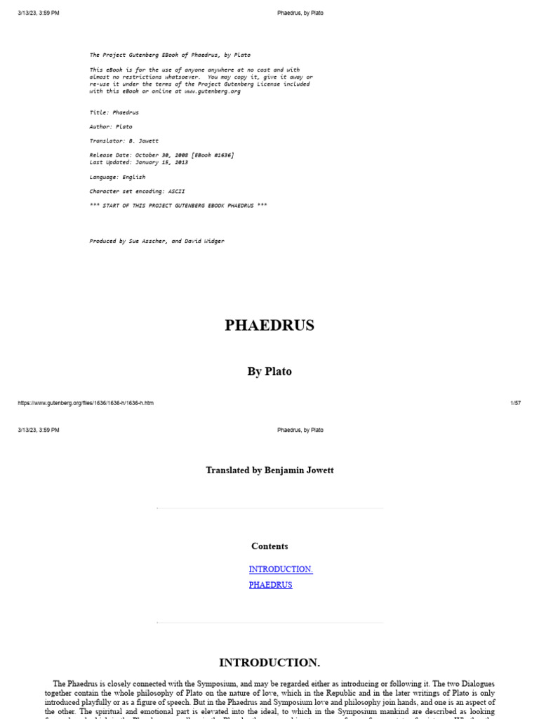 Phaedrus, by Plato | PDF | Plato | Rhetoric