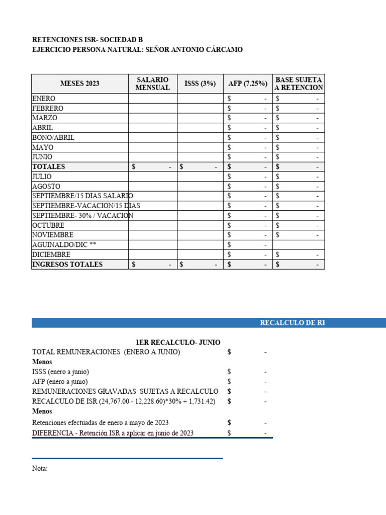Ejercicio 5 | PDF | Impuesto sobre la renta | Salario