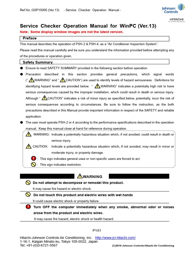 Service - Checker - PSH-4 - Opeartion - Manual (Ver.13) | PDF ...
