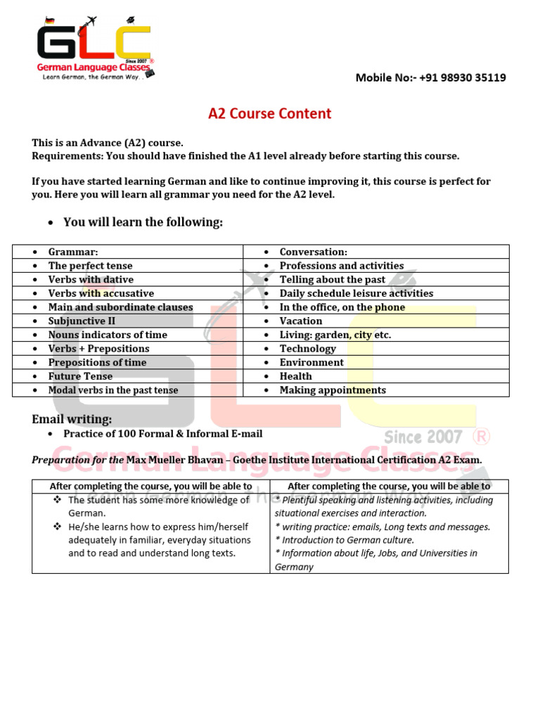 German A2 Course for Learners | PDF | Career & Growth | Foreign ...