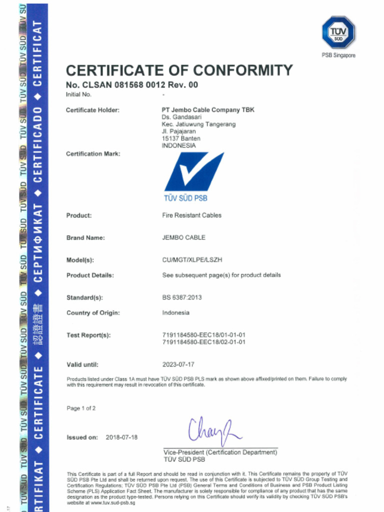 Certificate FRC | PDF