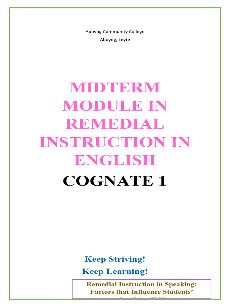 MIDTERM-MODULE | PDF | Fluency | English Language