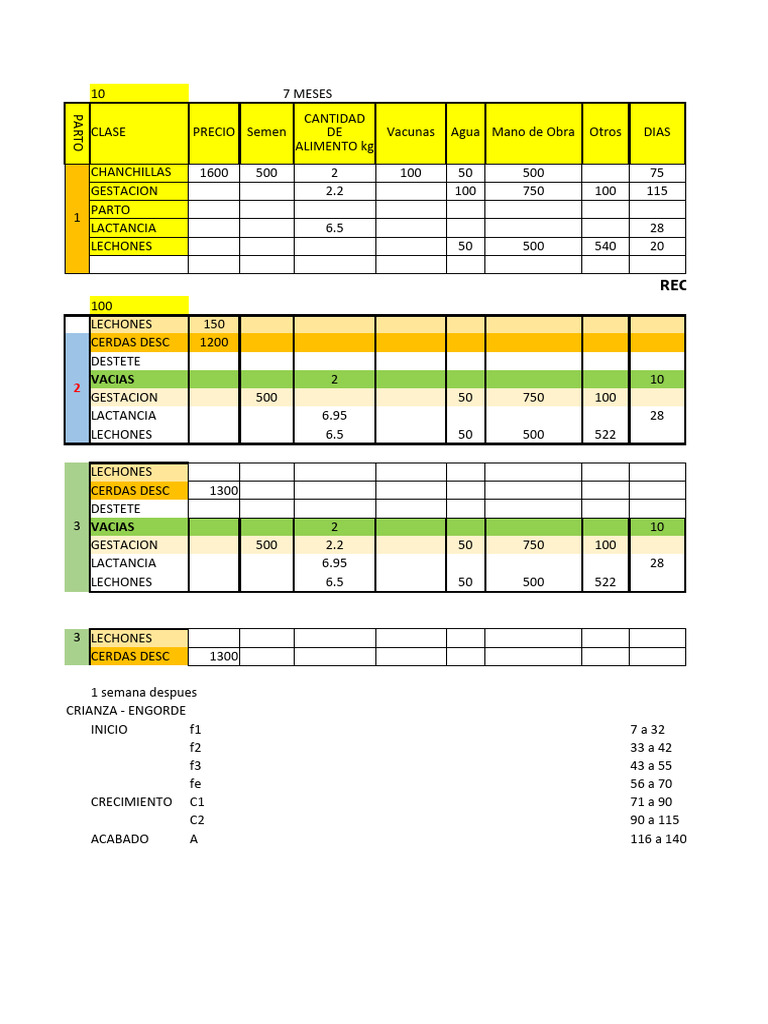 Costos de Produccion de Cerdos | PDF