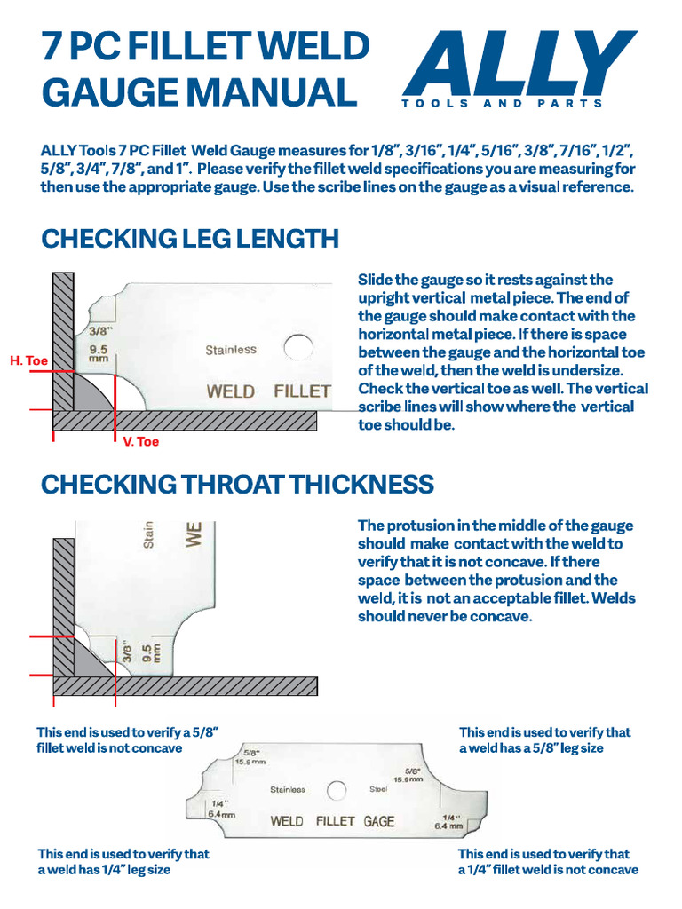 Fillet Welding Gauge Manual | PDF