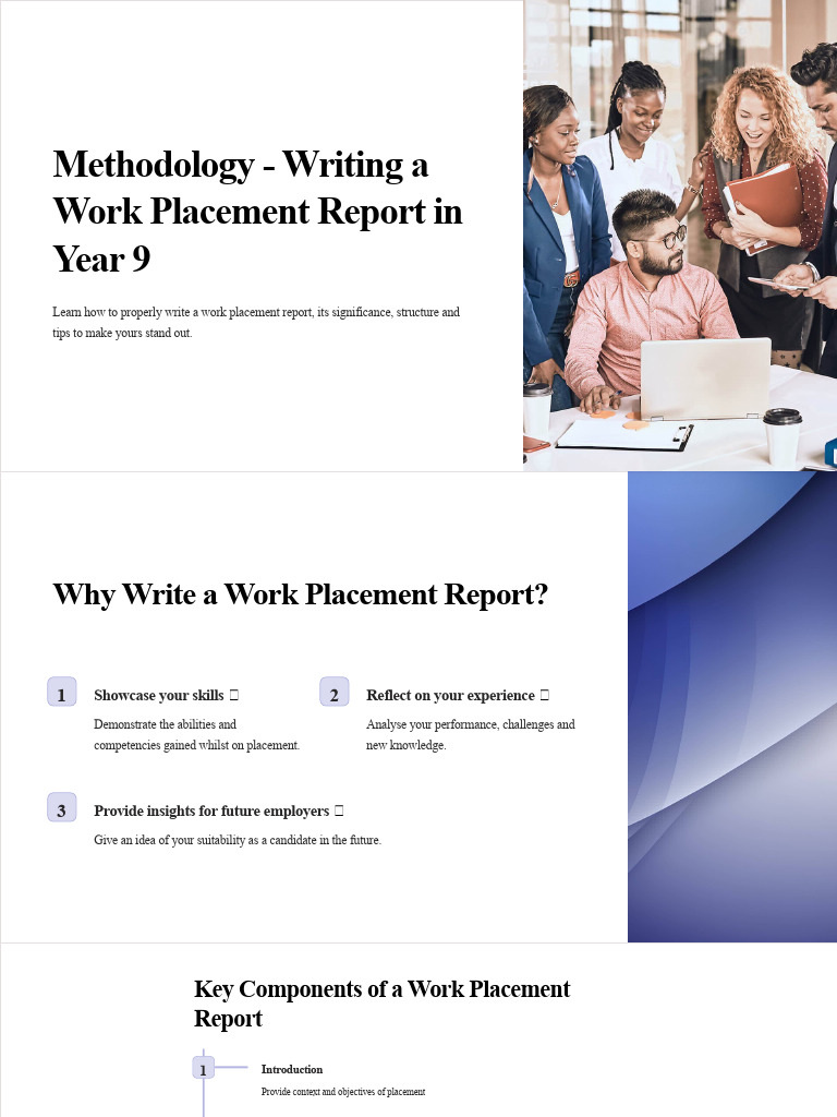 Methodology Writing A Work Placement Report in Year 9 | PDF ...