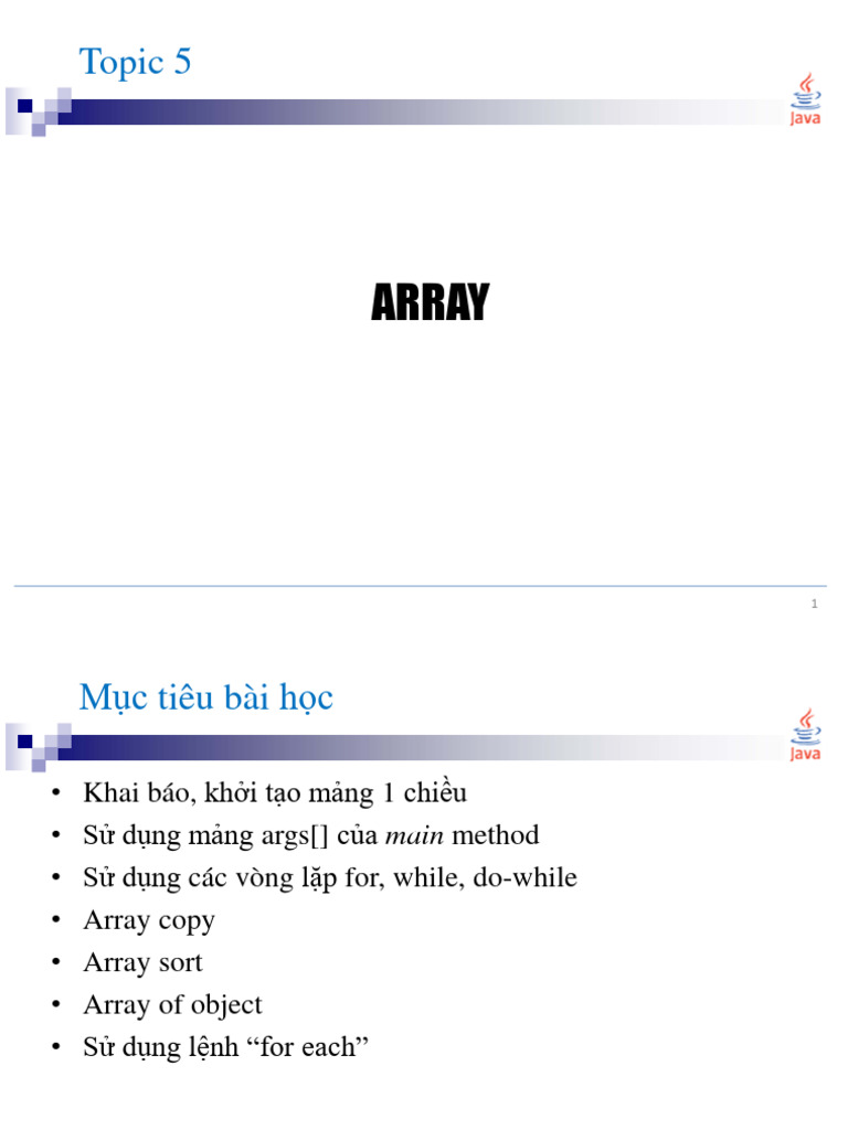 Core.P I.Top 5 - Slide - Arrays | PDF