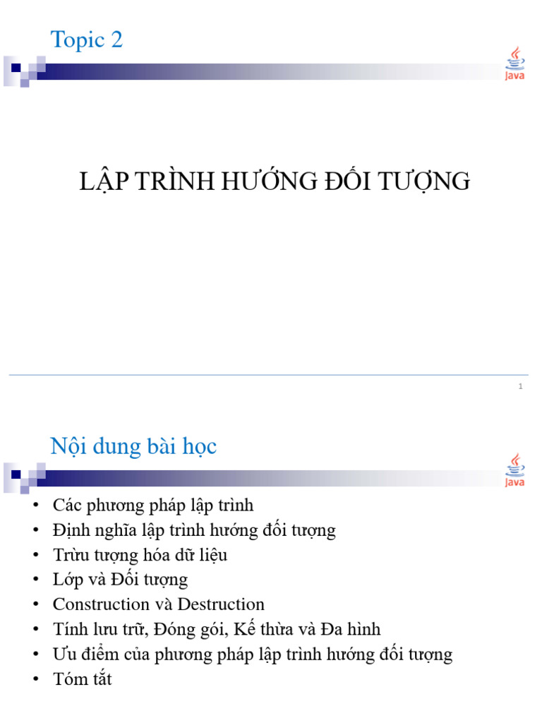 Core.P I.Top 2 - Slide - Lap Trinh Huong Doi Tuong | PDF
