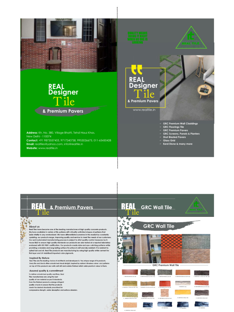 Real Designer Tile Brochure@ 1 | PDF | Building Materials | Concrete