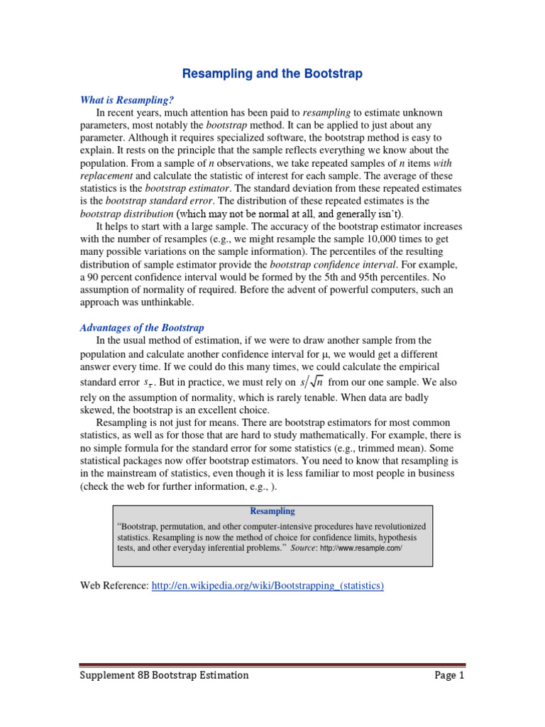 Bootstrap Explained | PDF | Bootstrapping (Statistics) | Resampling ... Bootstrap Explained | PDF | Bootstrapping (Statistics) | Resampling ...