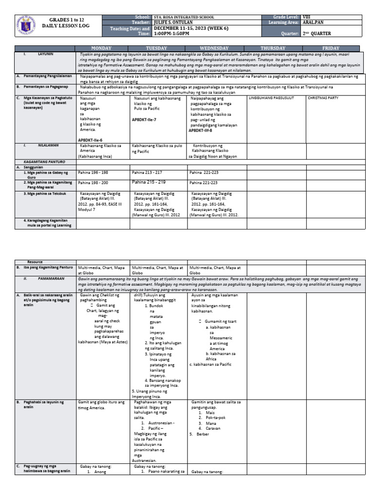 Ap q2 Week 6 Agusan Del Sur | PDF