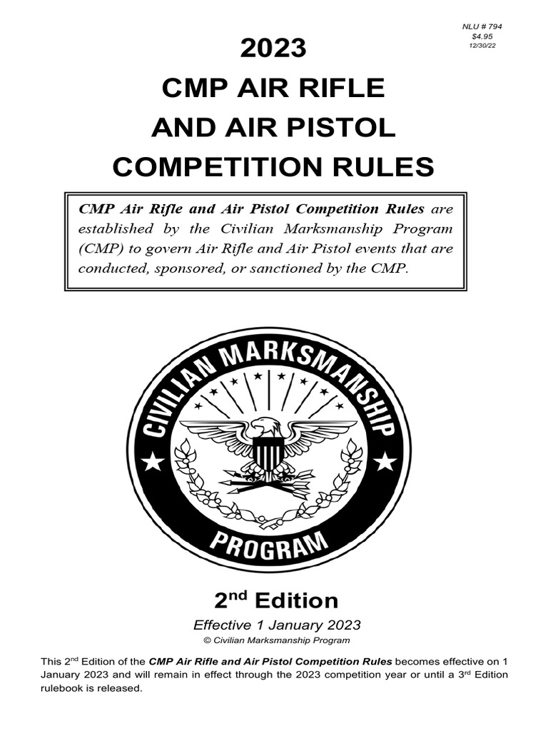 2023 CMP Air Gun Rulebook - v1 | PDF | Marksman | Projectile Weapons