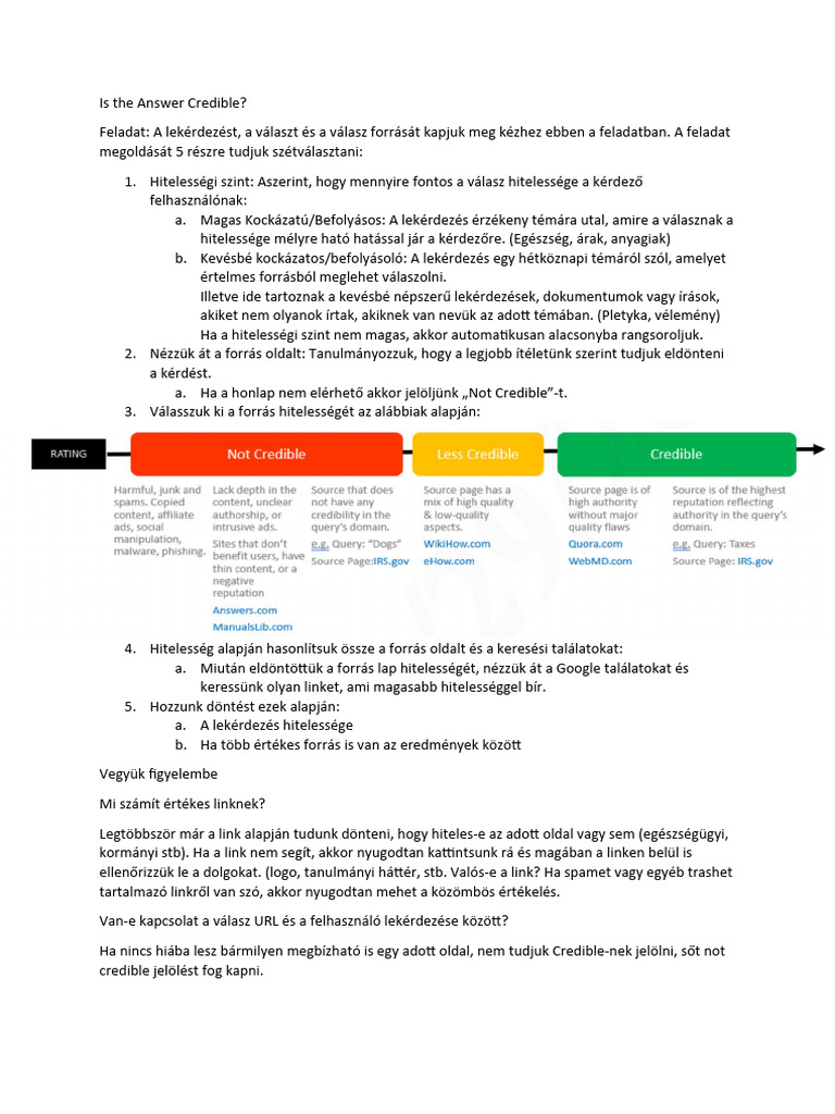 (CAQ) Answer Credibility (EN) | PDF