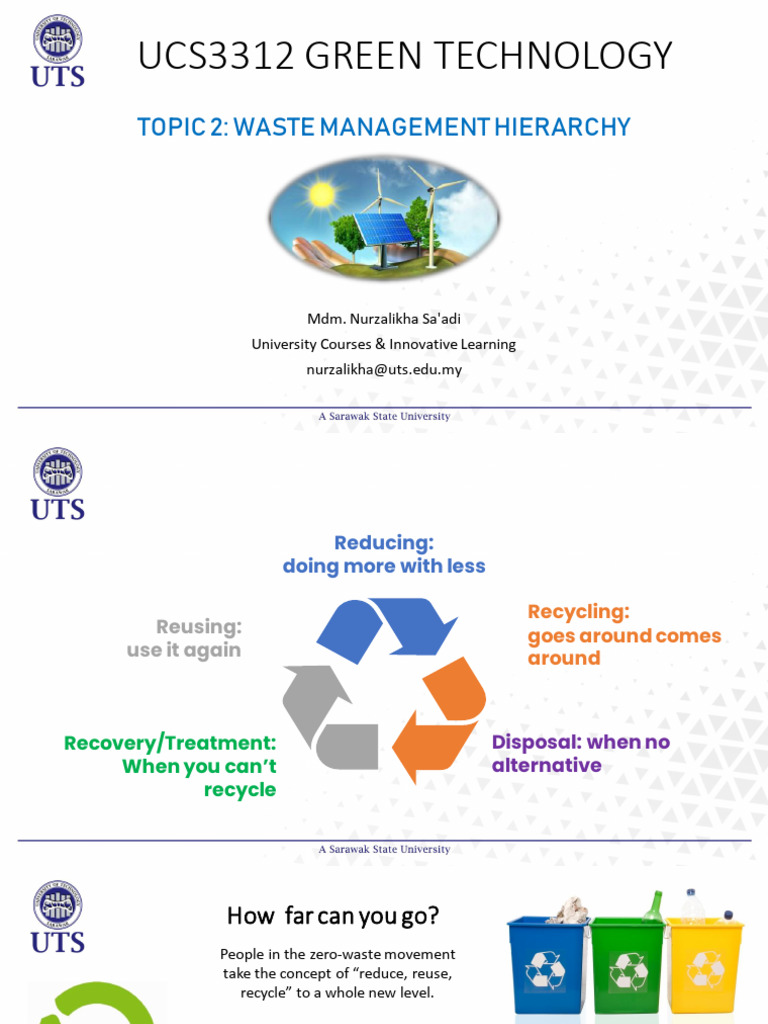 Topic 2 Waste Management Hierarchy PPTX | PDF | Recycling | Landfill Topic 2 Waste Management Hierarchy PPTX | PDF | Recycling | Landfill