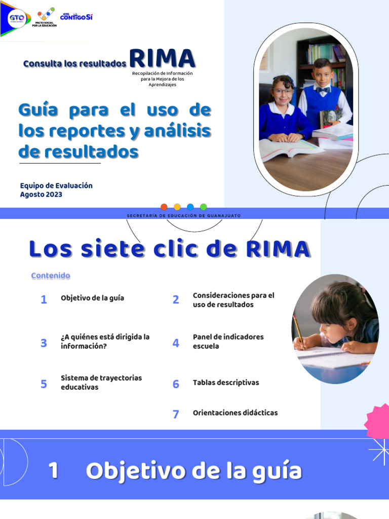 Guía Uso Resultados RIMA | PDF | Enseñando | Aprendizaje