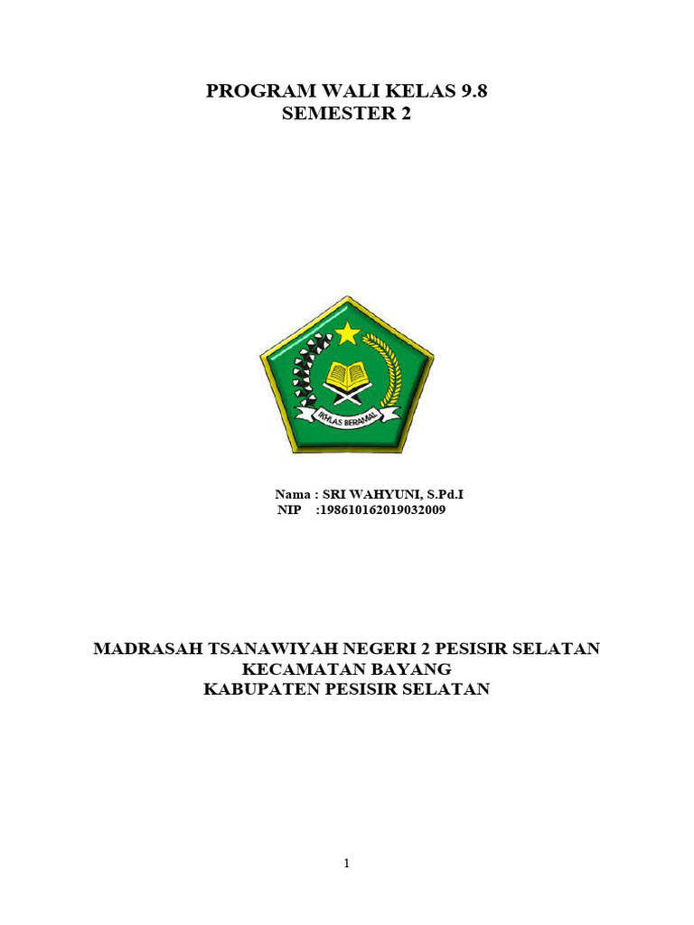 PROGRAM WALI KELAS 9.8 Semester 2 | PDF