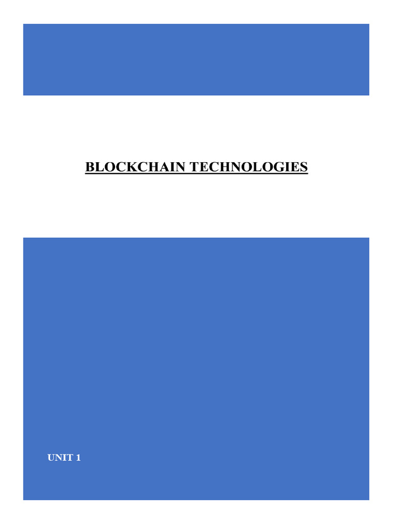 Unit 1 | PDF | Cryptocurrency | Peer To Peer