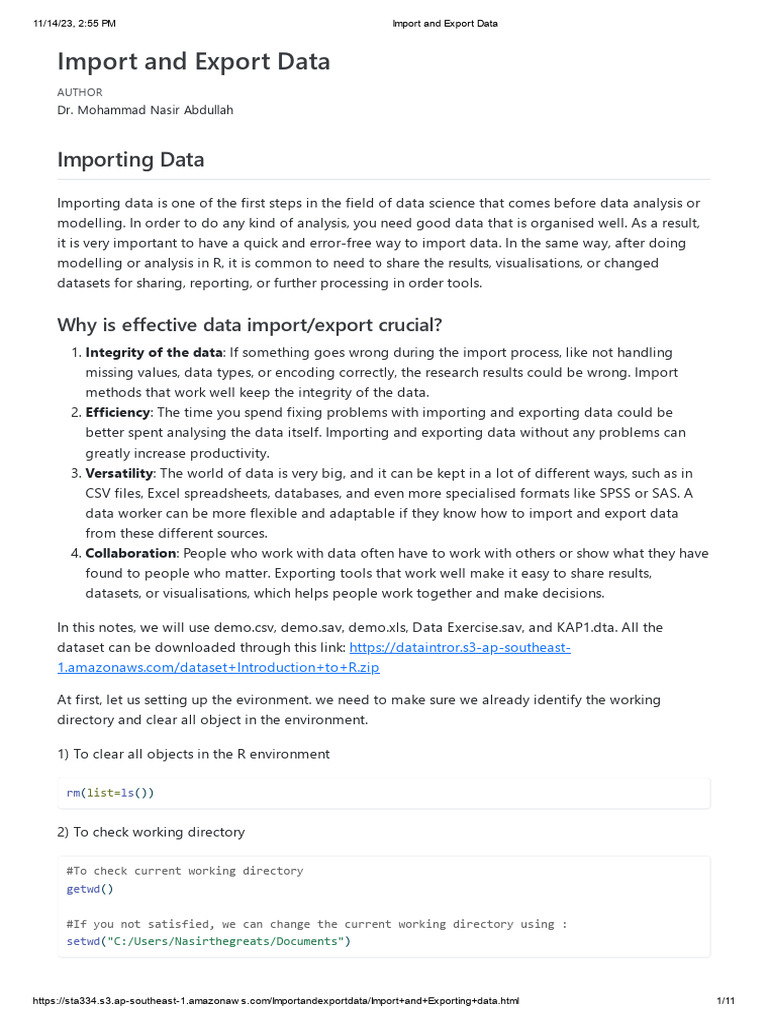 Import and Export Data | PDF Import and Export Data | PDF